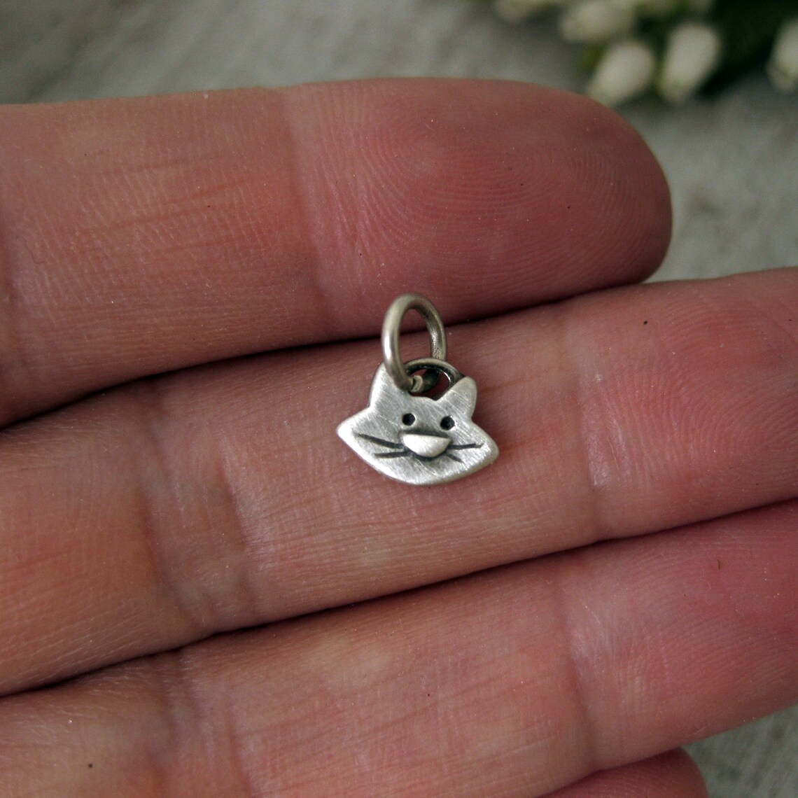 Kitty Cat Face Pendant in Sterling Silver Cat Lover's - Etsy