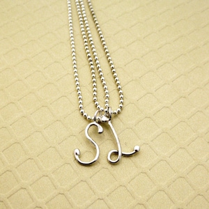Silver L Initial Charm, L Monogram Charm, L Alphabet Pendant, Letter L ...