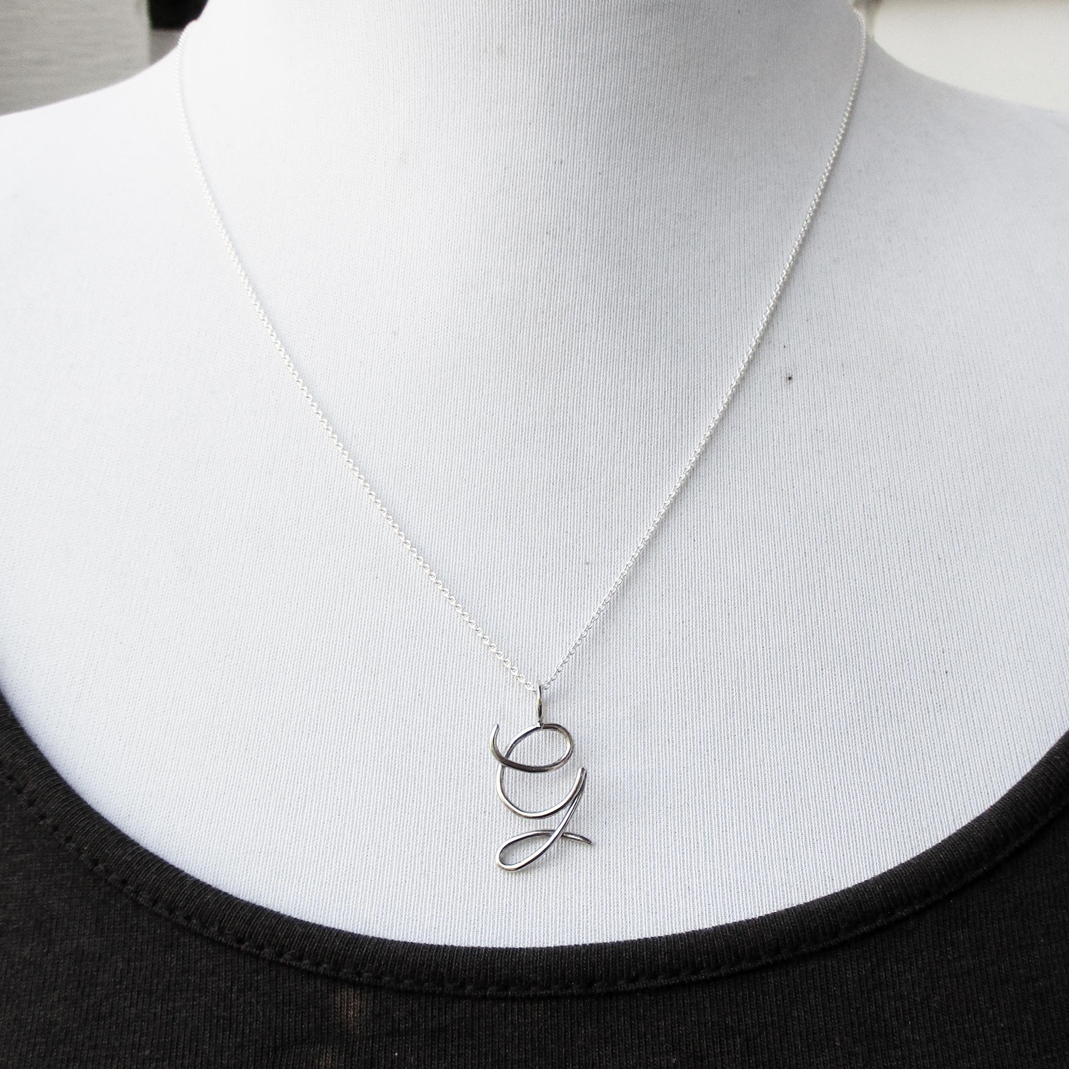 14K Gold Handmade Capital Letter G Initial Pendant Initial | Etsy