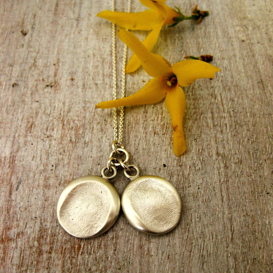 Silver Two or More Finger Prints or Thumb Prints Necklace, Thumb Print ...