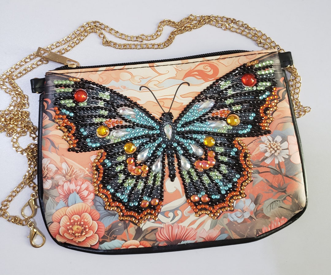 Diamond Painting Butterfly Cross-body Handbag With Chain - Etsy