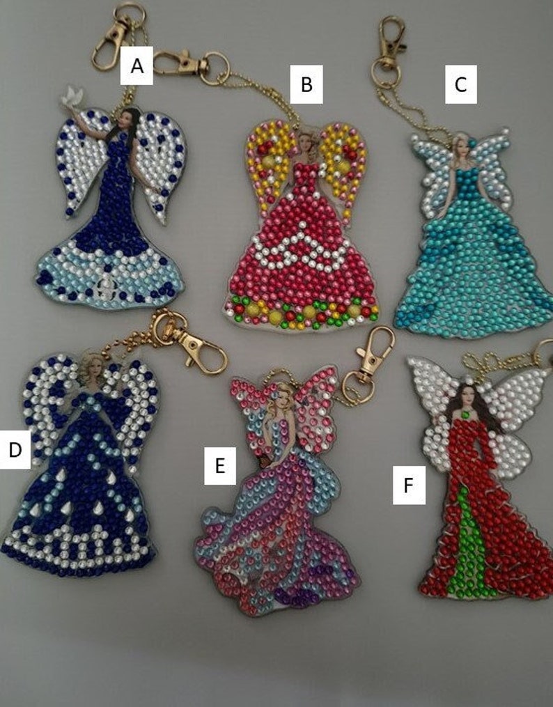 Double Sided Angel Diamond Painting Keychain - Etsy