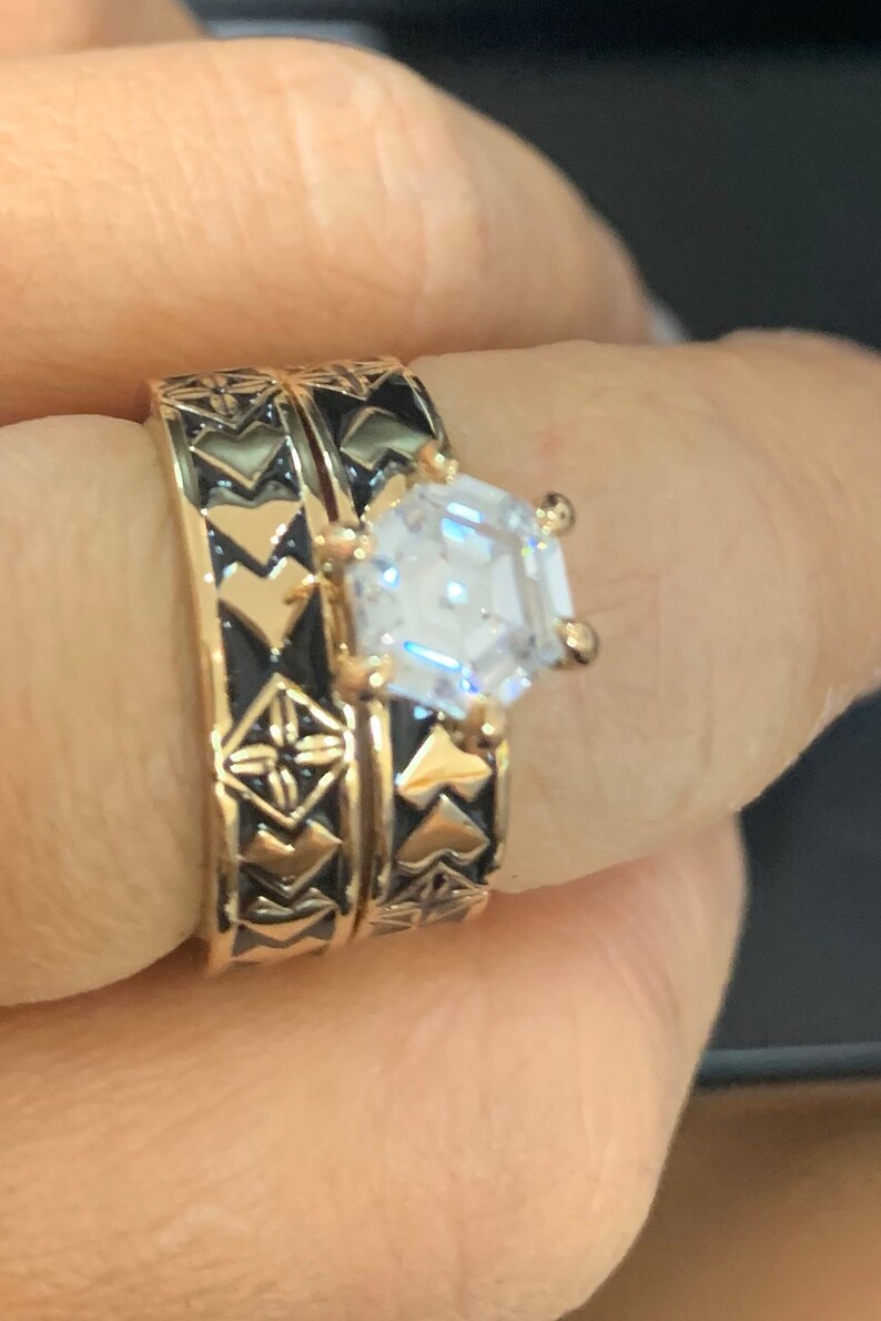 Gold Plated Tribal Samoa Hawaii Wedding Sept Cz Ring SZ 5-13 | Etsy