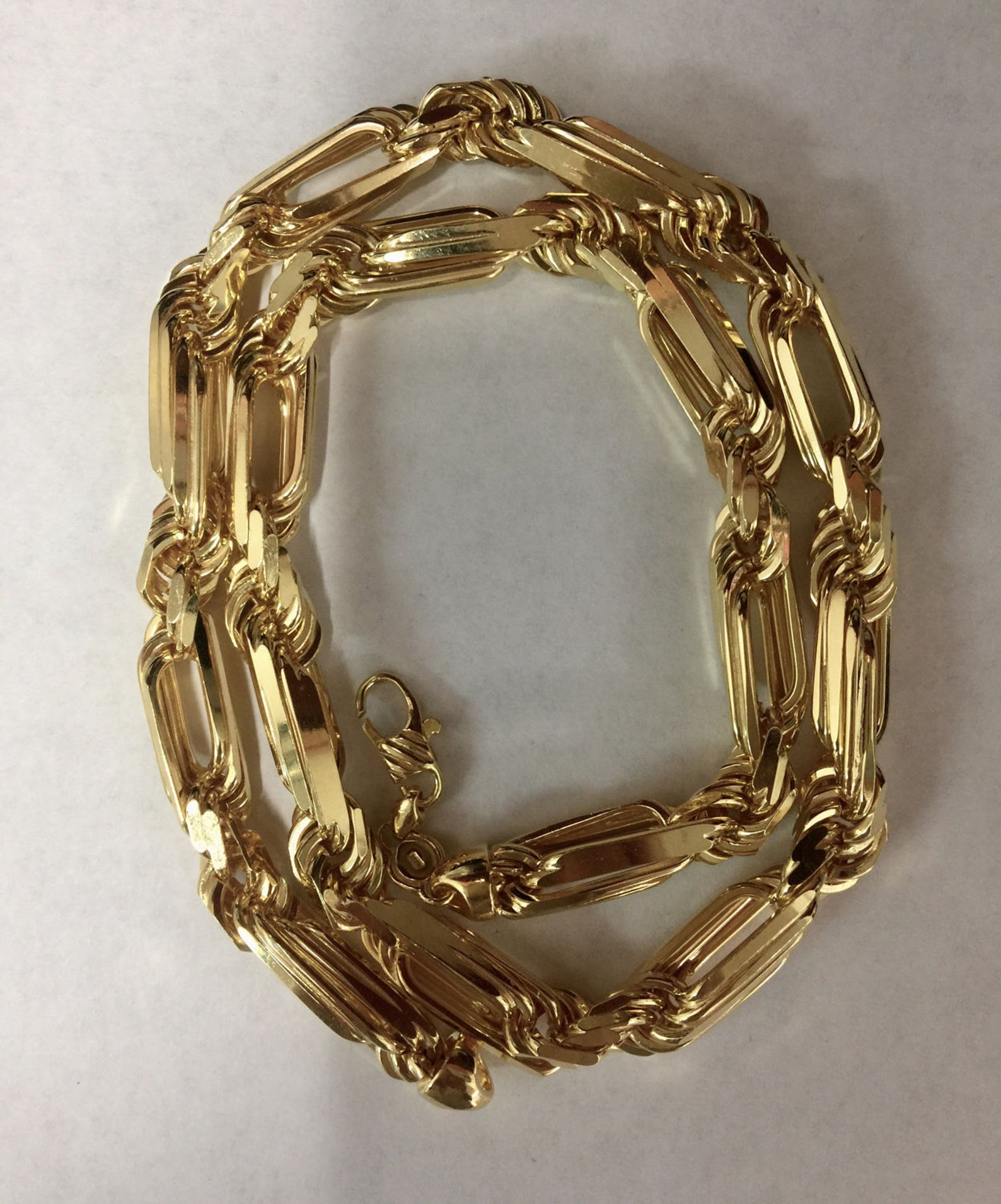 Sterling silver gold plated MILANO Rope Chain mens chain | Etsy