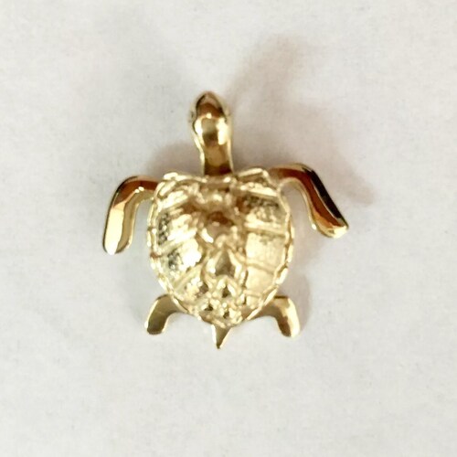 14k Solid Gold Turtle Pendant. Sea Life Jewelry. - Etsy
