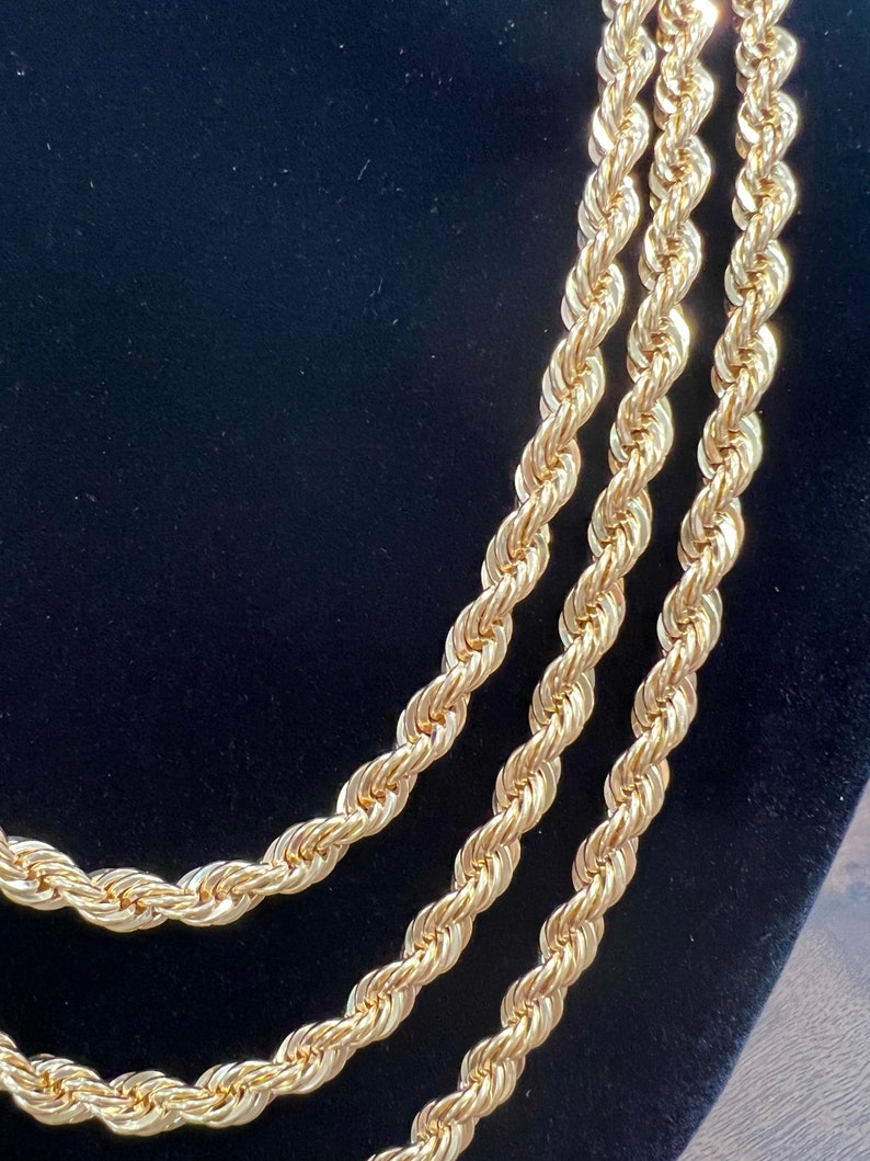 14K Gold Filled Rope Chain Necklace 22 5mm - Etsy