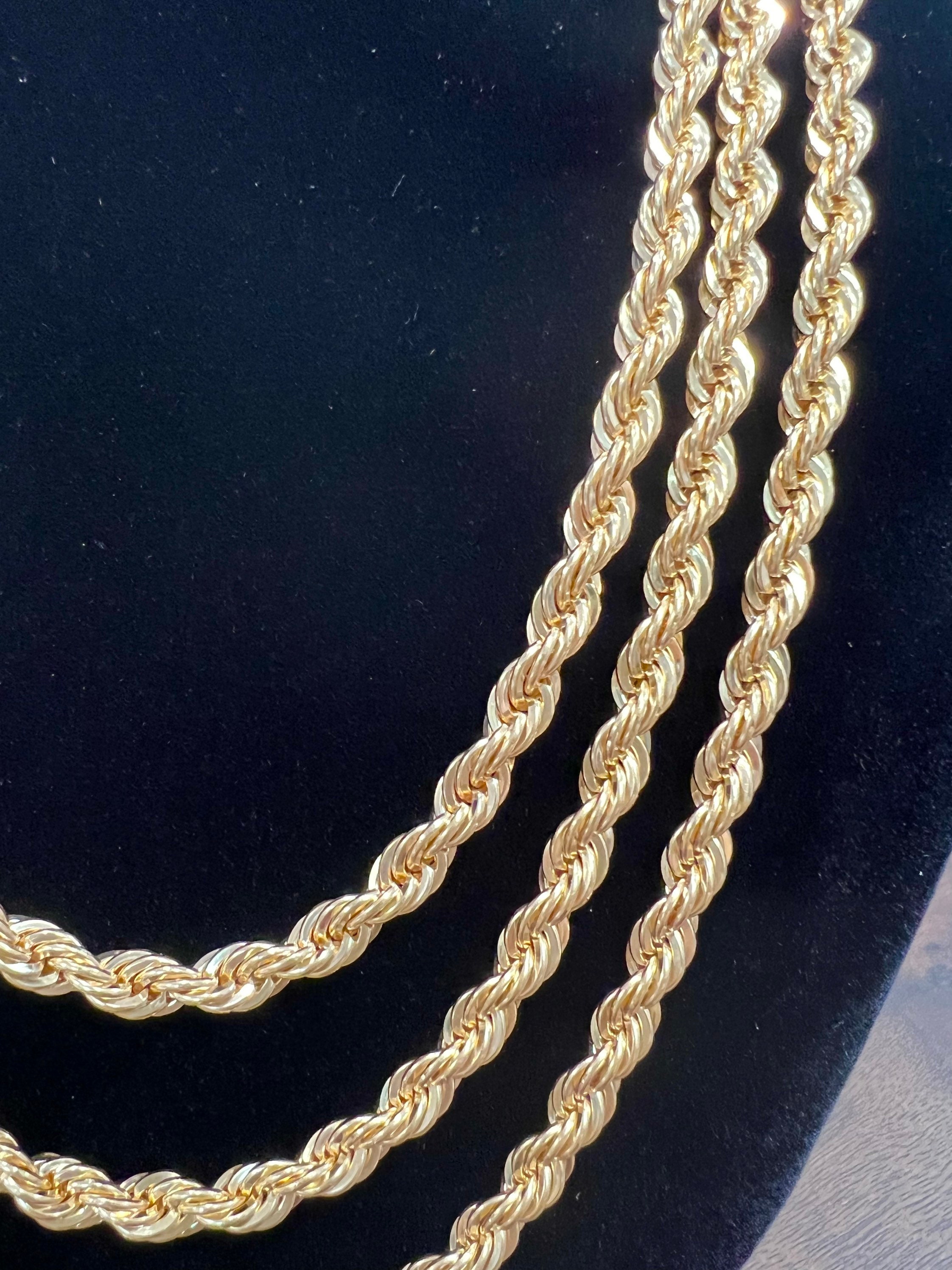 14K Gold Filled Rope Chain Necklace 22, 5mm - Etsy
