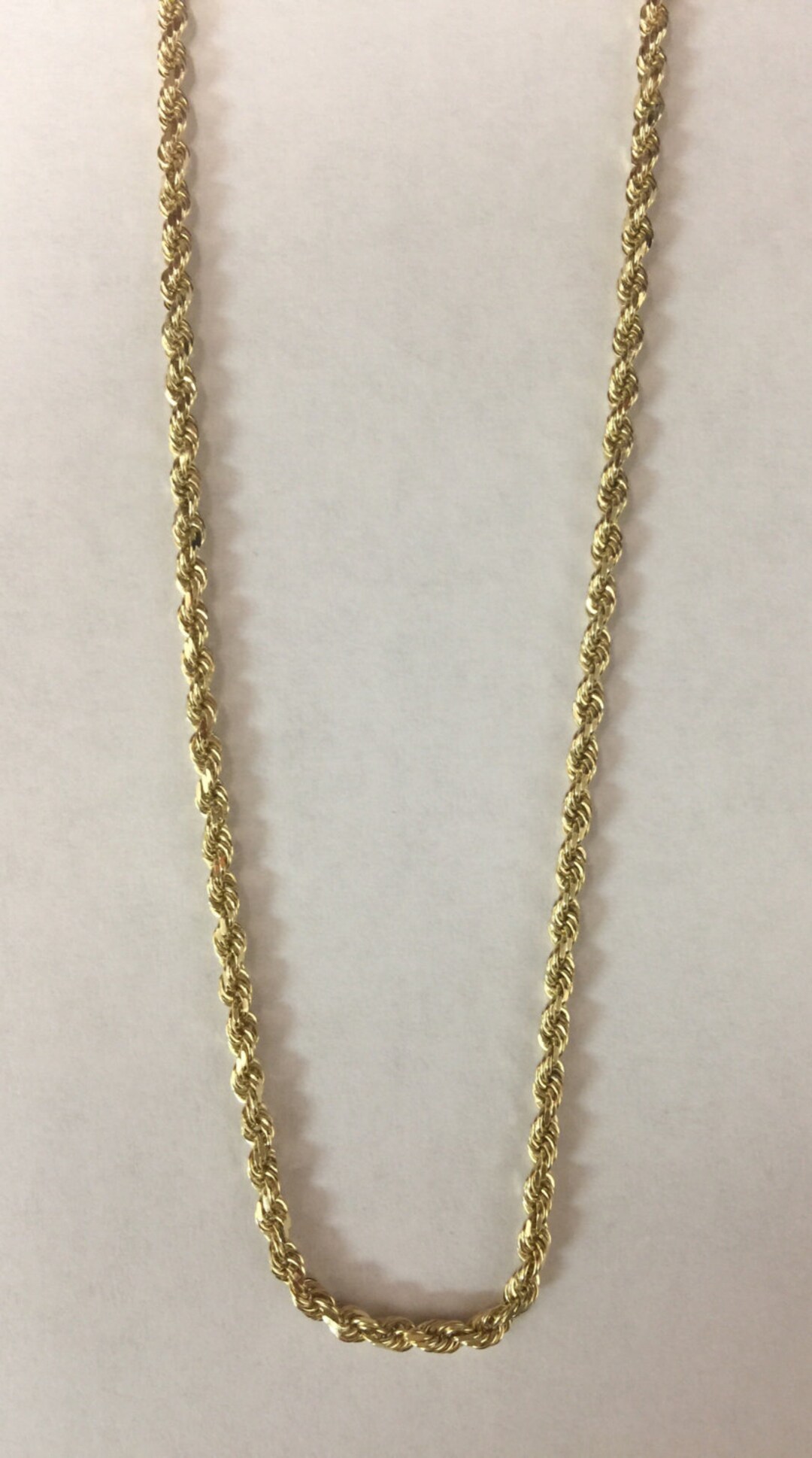 14K Solid Gold Italian Rope Chain Necklace 18 2mm - Etsy