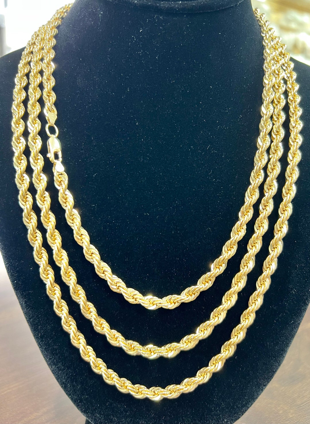 14K Gold Filled Rope Chain Necklace 22, 5mm - Etsy