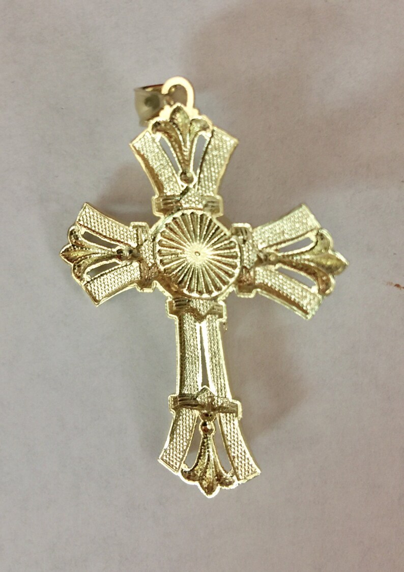 14k solid gold Jesus cross crucifix charm pendant | Etsy