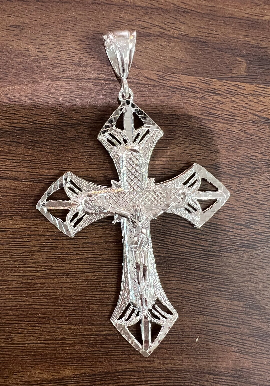 Sterling Silver 925 Crucifix Jesus Cross L Pendant - Etsy