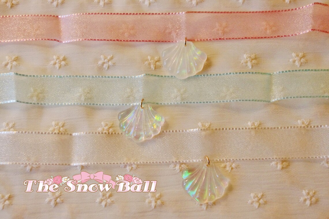 Little Mermaid Sea Shell Pastel Iridescent Ribbon Organdy | Etsy