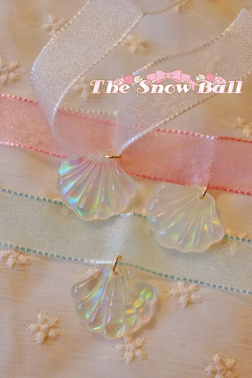 Little Mermaid Sea Shell Pastel Iridescent Ribbon Organdy | Etsy