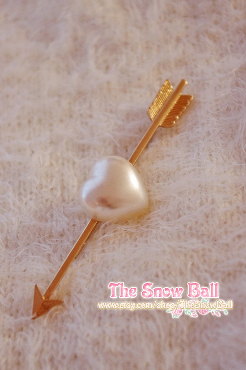 Cupids Heart Arrow Valentine Hair Pin Chic Kawaii Harajuku | Etsy