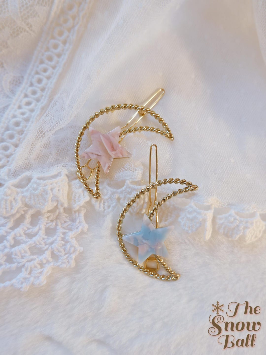 Crescent Moon Hair Clip • Star Hair Pin • Celestial Aesthetic Hair ...
