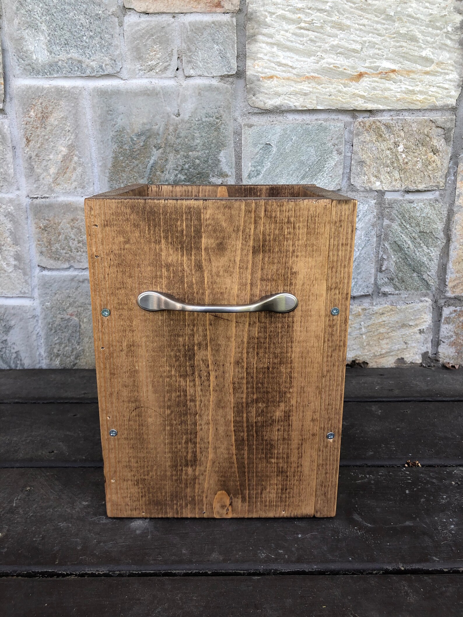 SPECIAL WALNUT Rustic Garbage Can Bathroom Trash Can 3 or 4 - Etsy