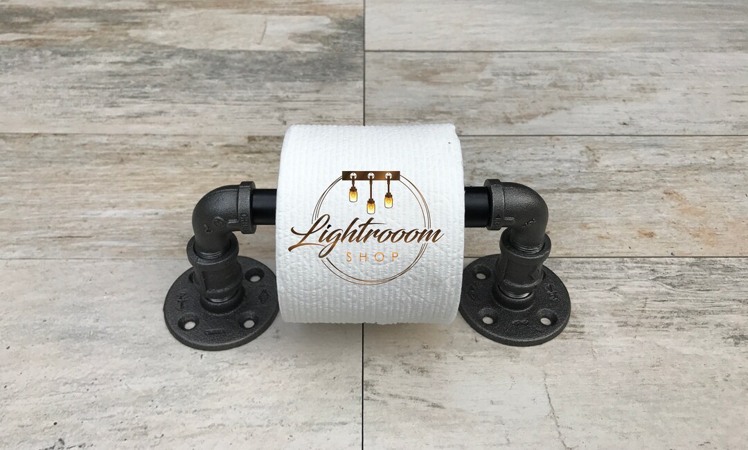 Toilet Paper Holder With Spring Loaded, Black Pipe, Pipe TP, Pipe Paper ...