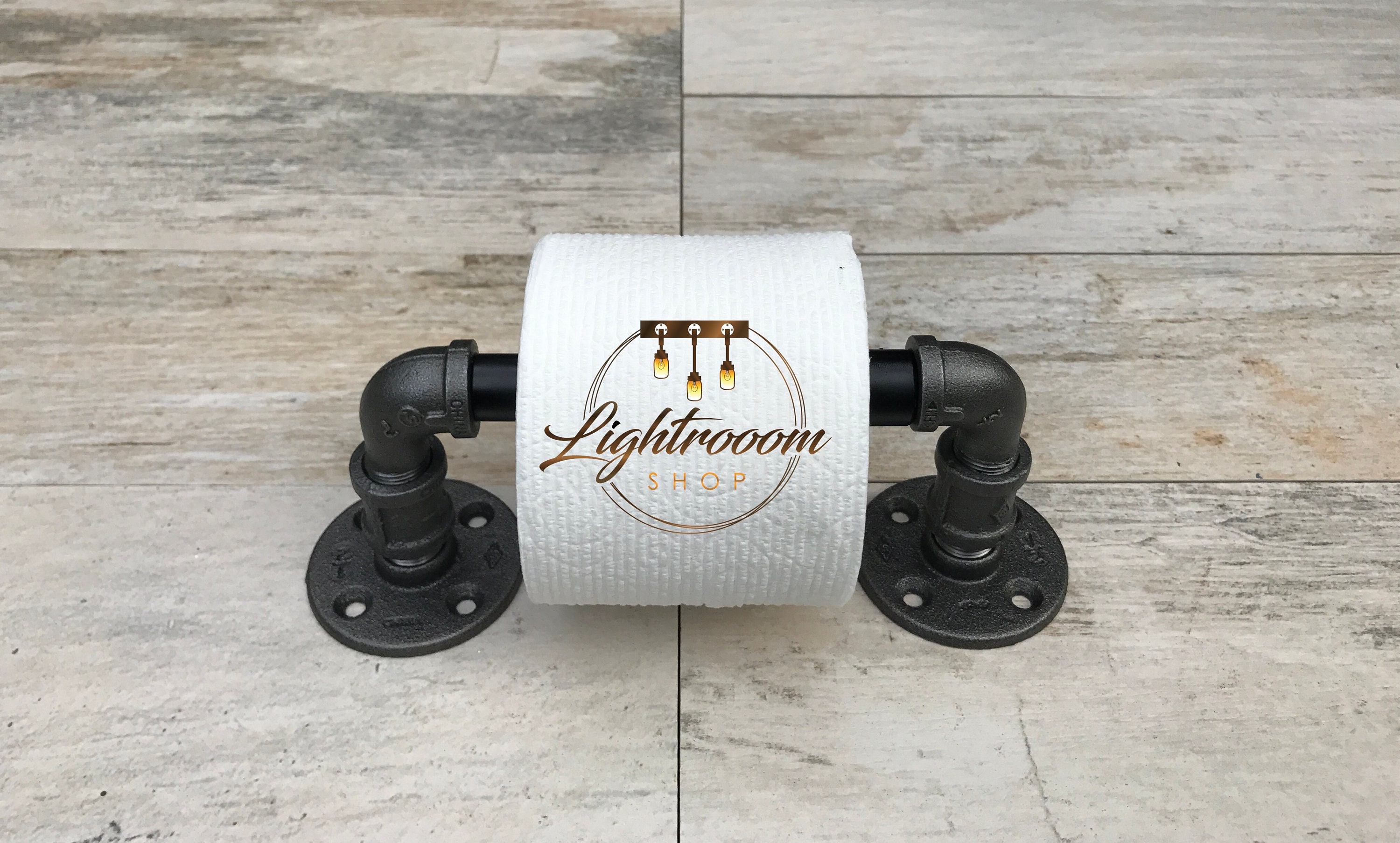 Toilet Paper Holder With Spring Loaded, Black Pipe, Pipe TP, Pipe Paper ...