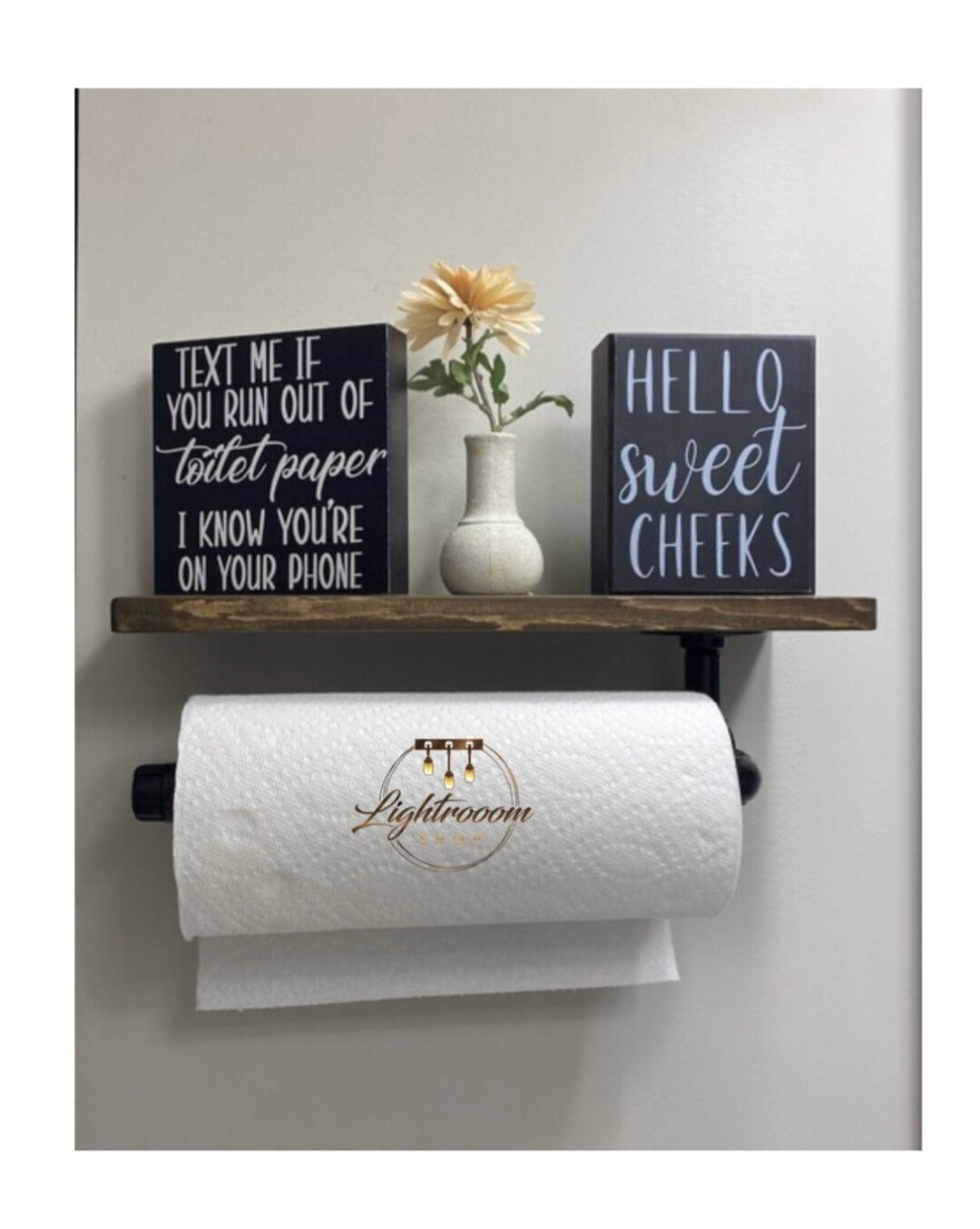 Paper Towel Holder With Shelf, Cleaning Holder, Laundry Pipe Paper Rod ...