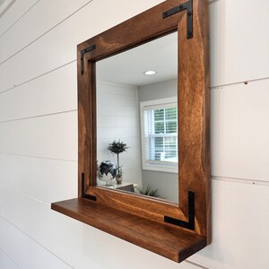 Mirror With 3.5" Deep Shelf, 2.5” Frame, 22 Colors Available, Entryway ...