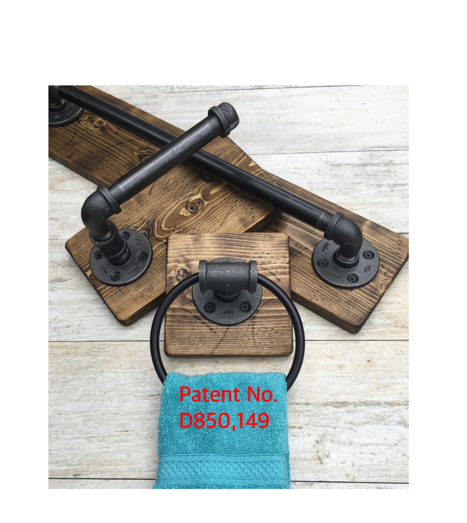 Rustic Bathroom Set, Industrial Pipe Set, Full Bathroom Accessories ...