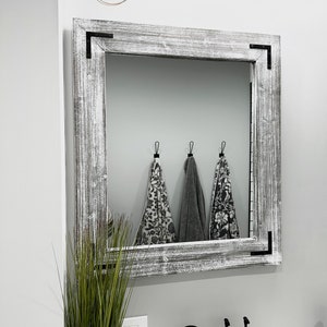 WHITEWASH Mirror Wood Framed Mirror Rustic Wood Mirror - Etsy