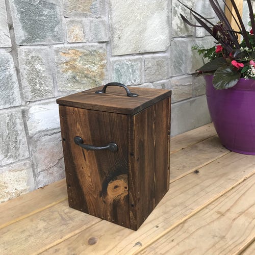 DARK WALNUT Rustic Garbage Can Bathroom Trash Can 3 or 4 - Etsy