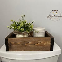 Toilet Tank Box, Wooden Toilet Paper Holder Shelf, Toilet Tank Tray ...
