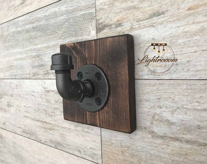 Rustic Industrial Handmade Modern Hook, Pipe Bathroom, Workshop, Office ...