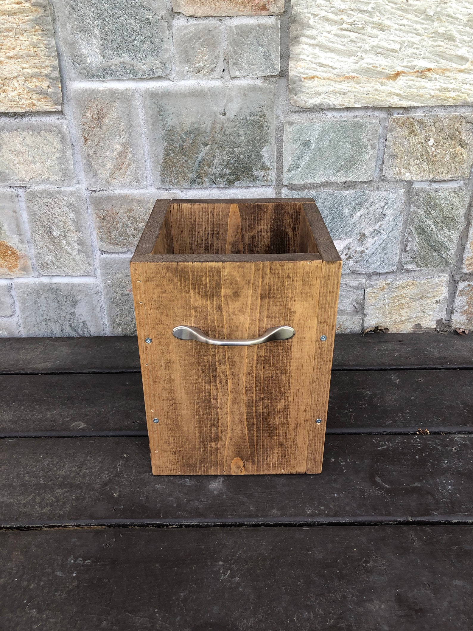 SPECIAL WALNUT Rustic Garbage Can Bathroom Trash Can 3 or 4 | Etsy