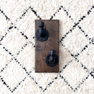 Industrial Vertical Wall 2 Hooks, Rustic Decor, Pipe Hooks, Wall Design ...