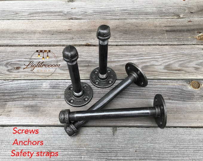 Pipe Bracket, Wall Shelf Support, Kitchen Shelf, Hardware, Rustic Decor ...