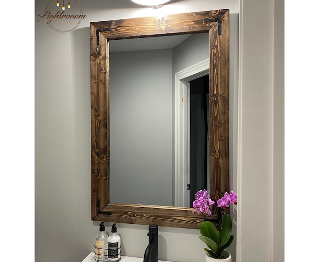 RUSTIC DISTRESSED Mirror, Wall Mirror, Bathroom Mirror, Wood Frame ...