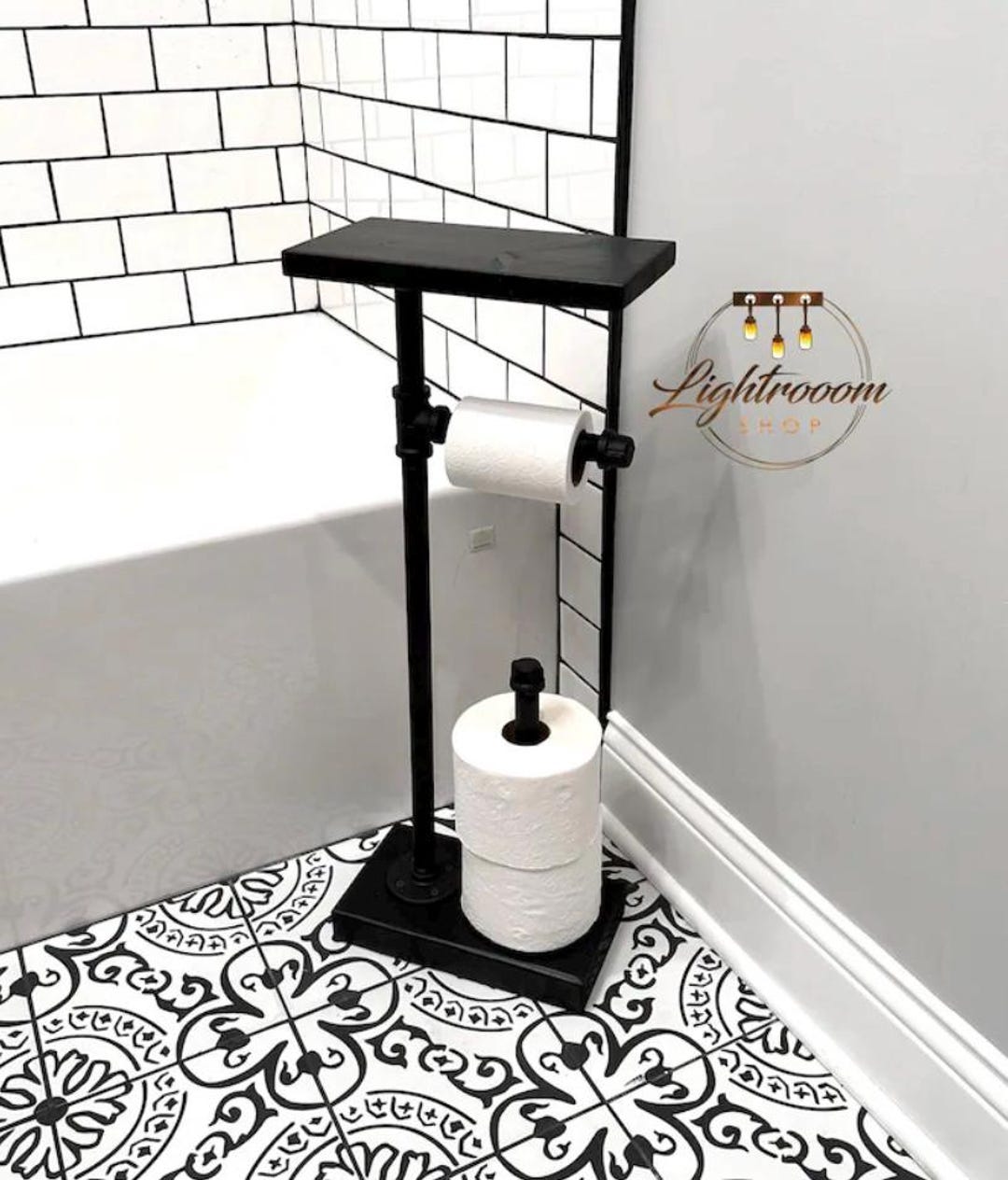 Toilet Paper Stand HEAVY Base + EXTRA Storage, 3 Rolls TP Stand With ...