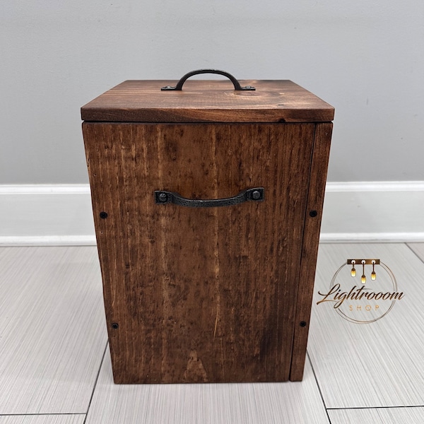 Rustic Trash Can With Lid - Etsy
