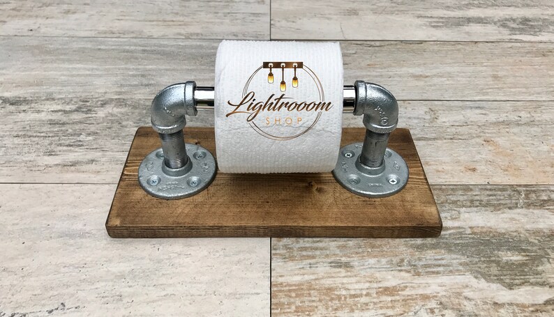 Toilet Paper Holder With Spring Loaded Black Pipe Rustic TP - Etsy Canada