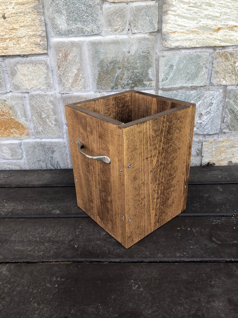 SPECIAL WALNUT Rustic Garbage Can Bathroom Trash Can 3 or 4 - Etsy