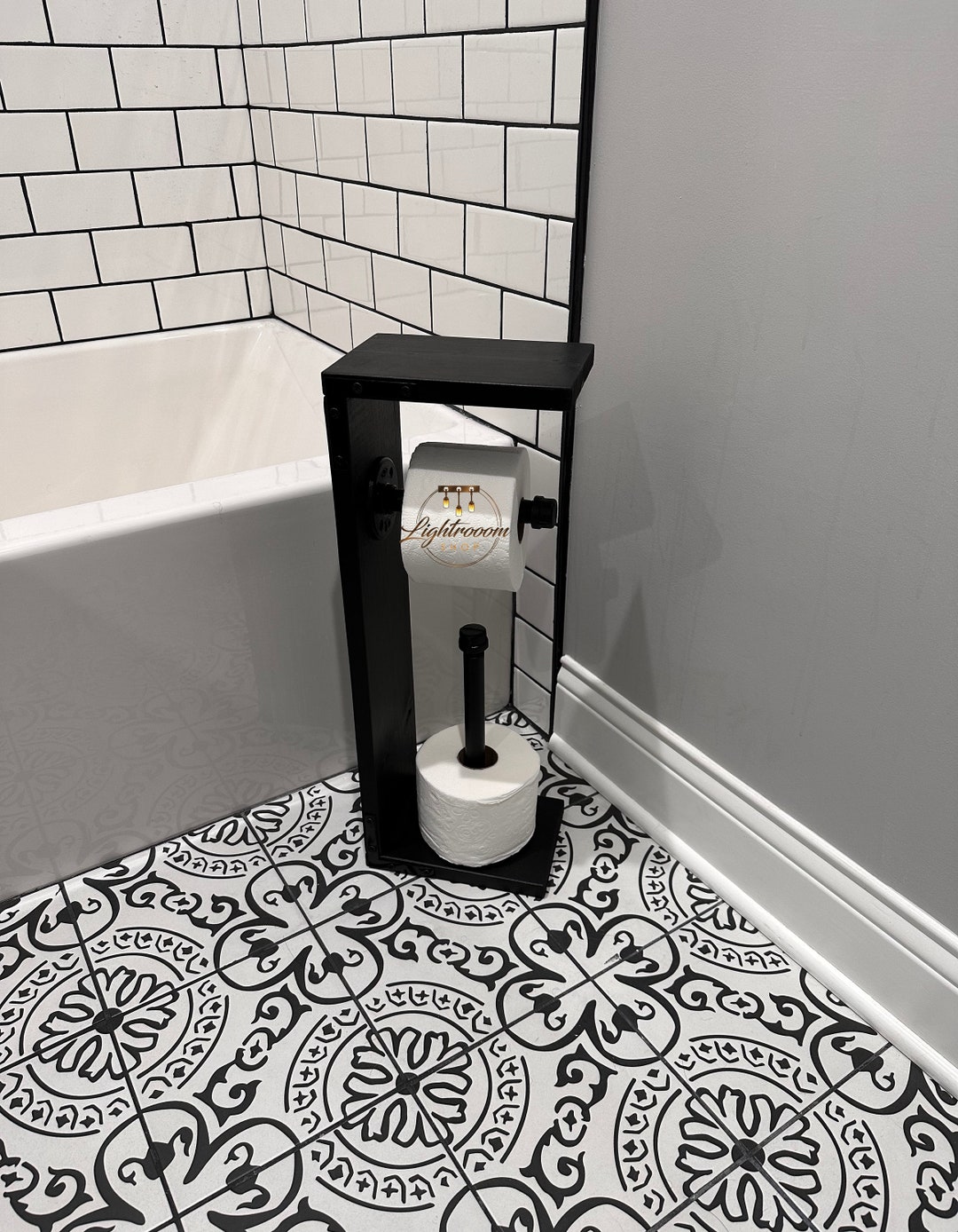 Toilet Paper Holder With Shelf and Extra Storage, 3 Roll Holder ...