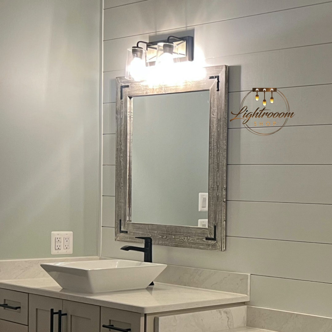 ANTIQUE WHITE Mirror,farmhouse Decor Rustic Mirror Wall Floor Framed ...