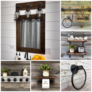 SPECIAL WALNUT Rustic Garbage Can, Bathroom Trash Can, 2 Sizes ...