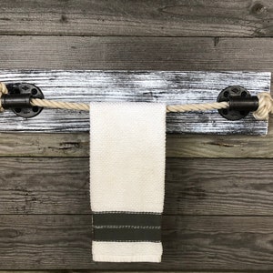 Rustic Industrial Modern Rope Towel Ring Nautical Design | Etsy