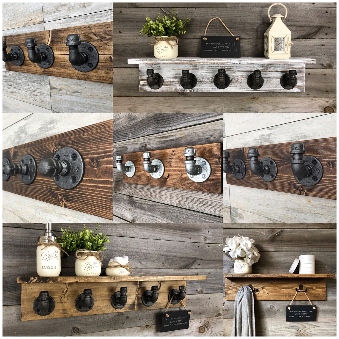 SPECIAL WALNUT Rustic Garbage Can Bathroom Trash Can 3 or 4 | Etsy