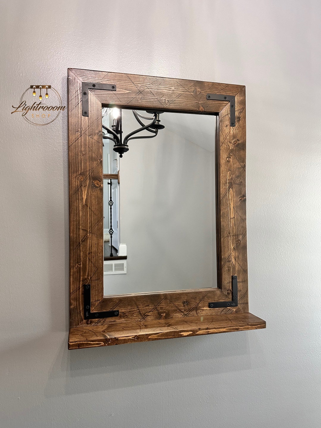Mirror With 3.5 Deep Shelf, 70 Sizes Custom Orders, 22 Wood Colors ...
