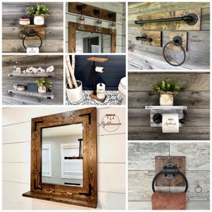 DARK WALNUT Rustic Garbage Can, Bathroom Trash Can, 2 Sizes Available ...