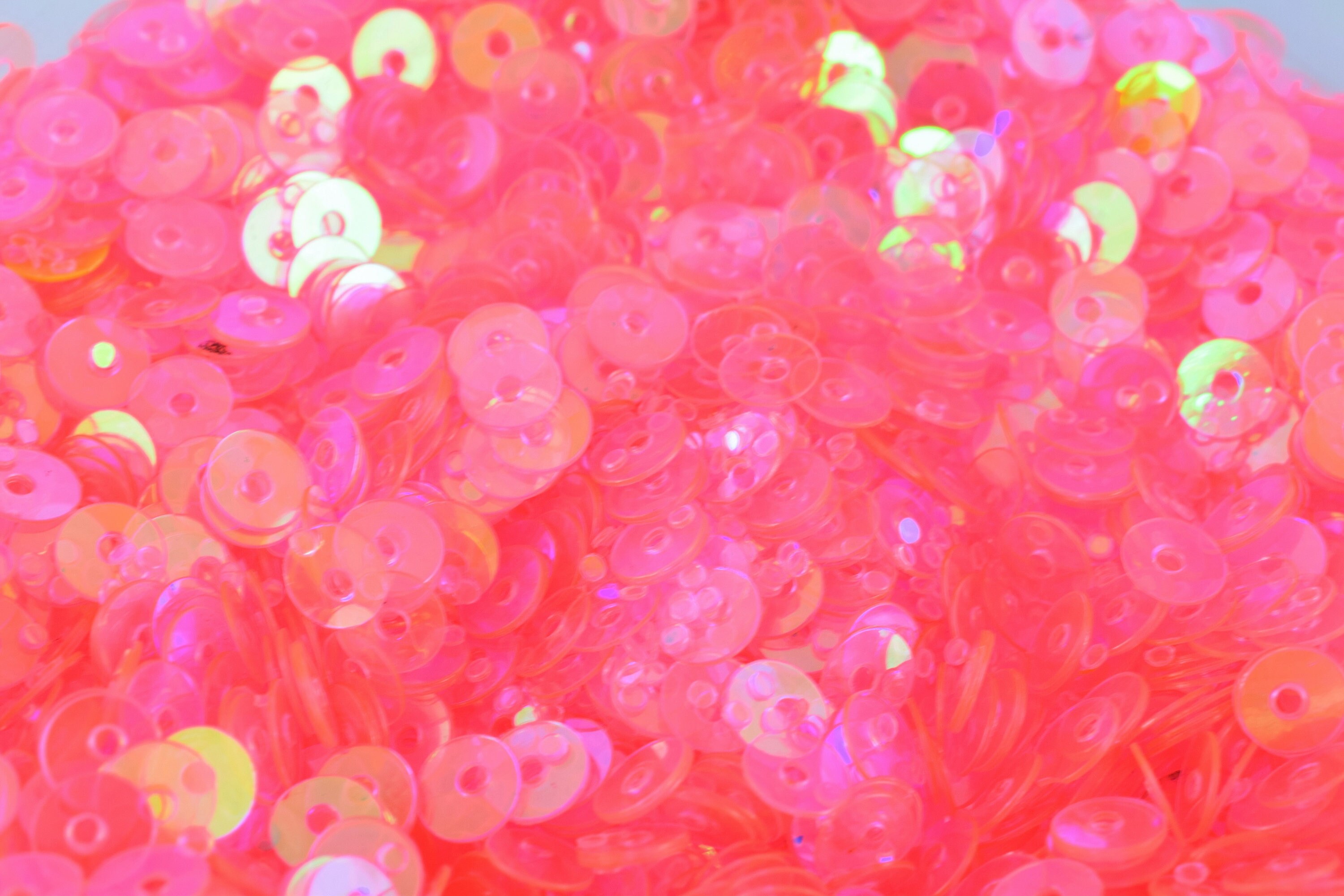 3/4/6mm Light Neon Pink Iridescent Sequins Sheen Round | Etsy