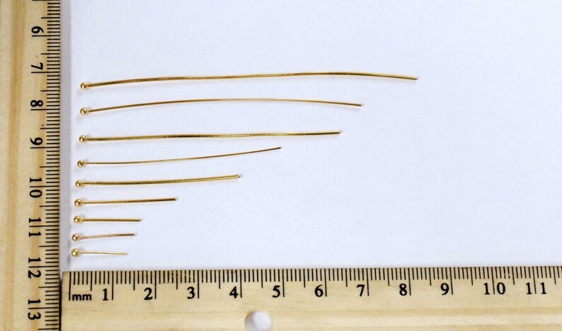 Round Head Pin Gold Filled Alternative - Jewelry Making Pins ...