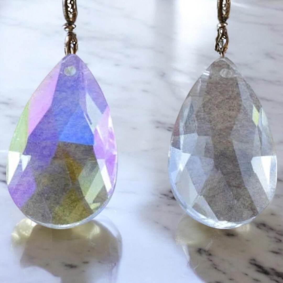 Crystal Chandelier Teardrop Prisms Clear or Clear AB Iridescent Size ...