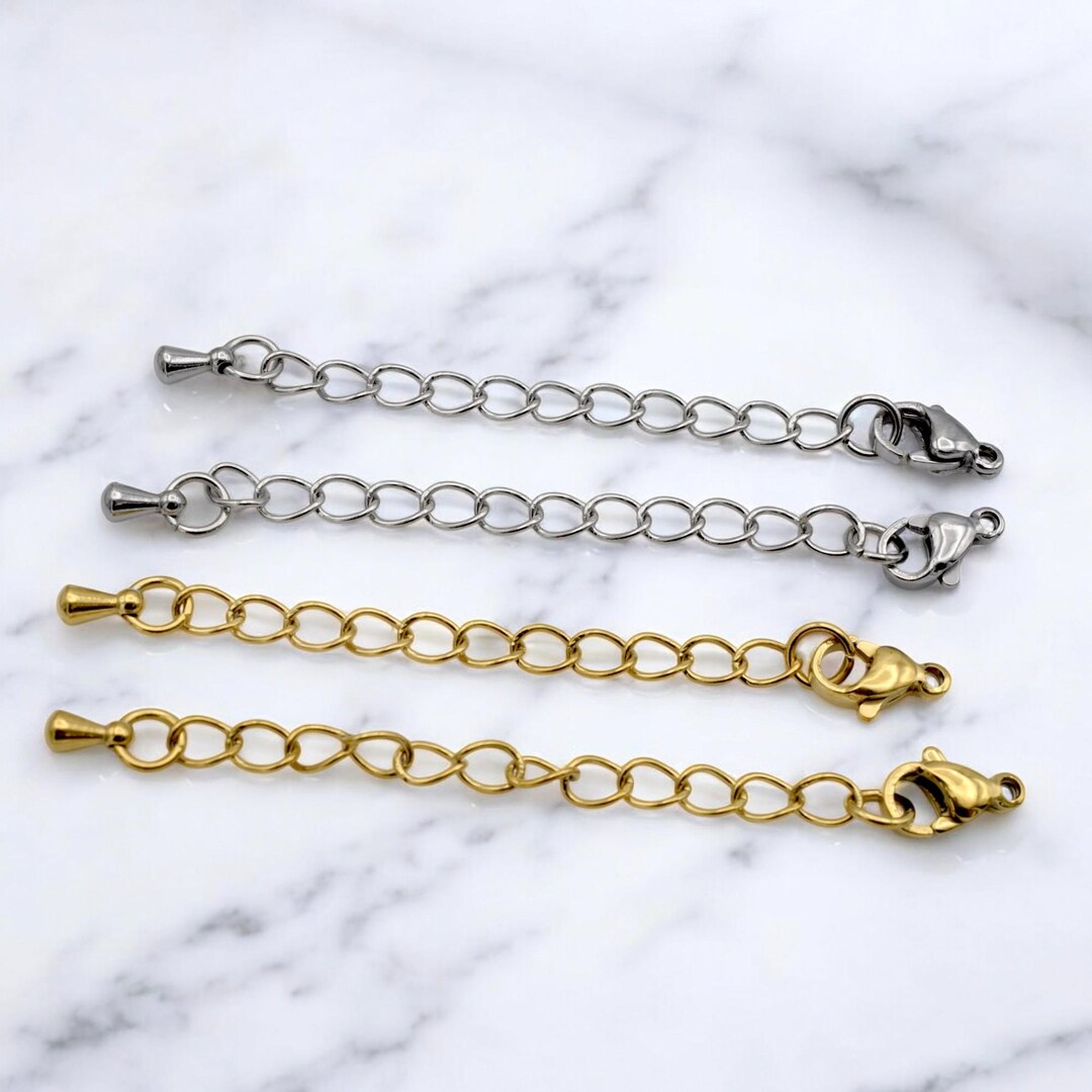 Gold Plated Chain Extenders: 2 Inch Adjustable Links, Lobster Clasp ...
