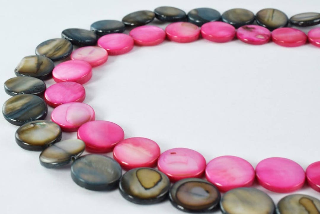 14mm Round Flat Shell Beads, 15" Strand,natural Shells, Round Shell ...