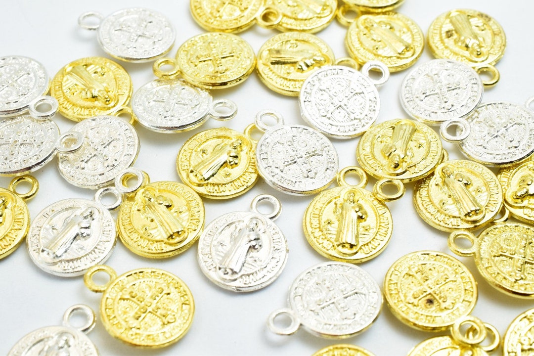 50pcs Saint Benedict Catholic Religious Medallions Charms San Benito ...
